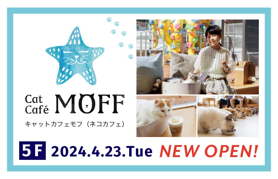 4/23（火）5F NEW OPEN 「Cat Cafe MOFF」 | Coaska Bayside Stores（コースカ ベイサイド ストアーズ）